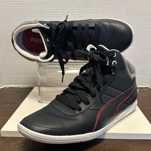 Puma | Shoes | Puma Blue And Red Sneakers Hightop Athletic Shoes | Poshmark